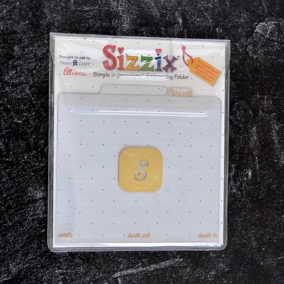 Sizzix | Office | Sizzix Monogram S Embossing Folder New | Poshmark